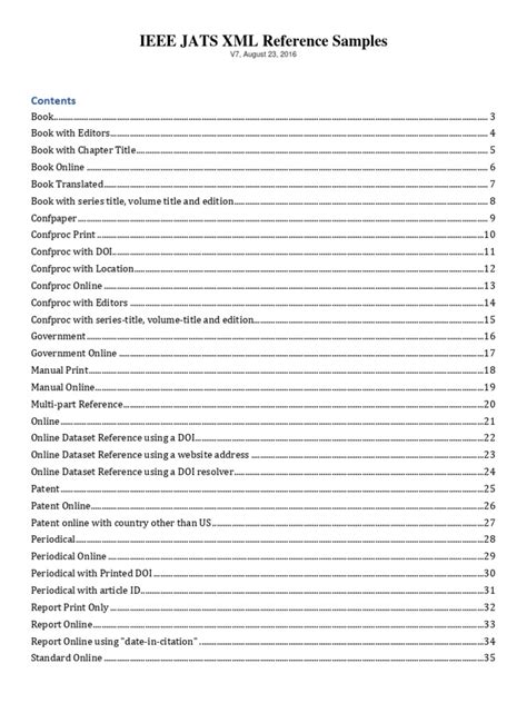 Ieee Jats Xml Reference Samples Download Free Pdf Computing