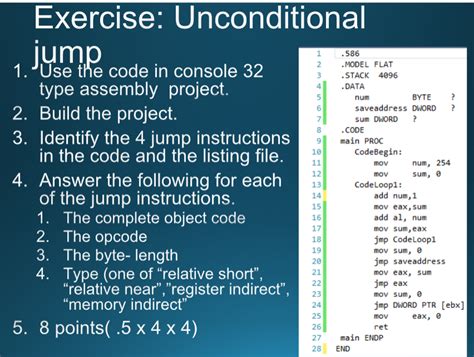 exercise 1 conditional and unconditional jumps 2
