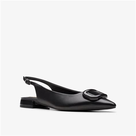 Zapatos De Cuero Negro Con Tira Trasera Sensa 15 Trim Para Mujeres Clarks