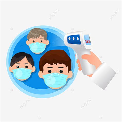 Measuring Body Temperature New Coronavirus Pneumonia Png And Vector