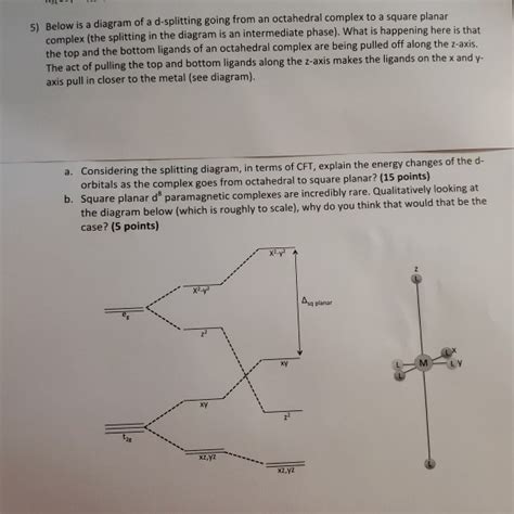 solved 5 below is a diagram of a d splitting going from an