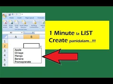 How To Create A Data Validation In Excel L Drop Down List In Excel L