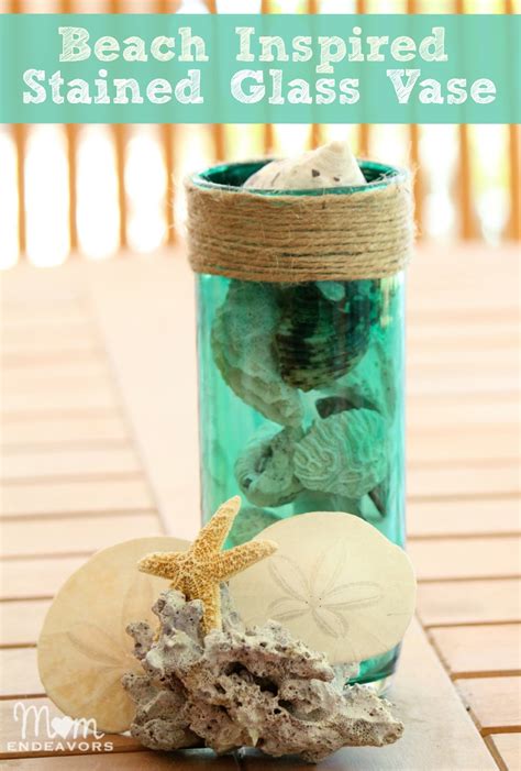 Diy Beach Inspired Stained Glass Vase With A Huge Decoart And Michaels