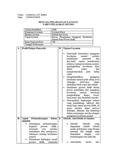 Soubirous A P Dahat 028 Rpl 3 Pdf Karier And Perkembangan Sains And Matematika