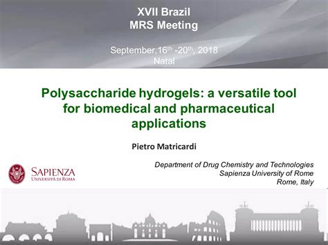 Polysaccharide Hydrogels A Versatile Tool For Biomedical And