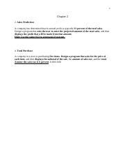 Chapter 2 CISP 300 1 Chapter 2 2 Sales Prediction A Company Has Determined That Its Annual