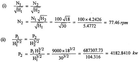 Unit Quantities Formula Calculation Solved Example Problems Turbines