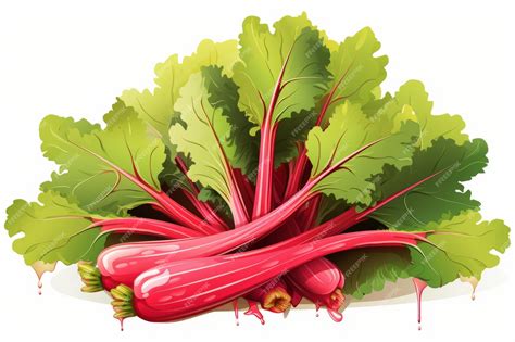 Premium Ai Image Exploring The Versatility Of Clipart Rhubarb In A 32 Aspect Ratio