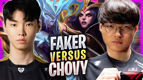 T1 Faker Vs Gen Chovy T1 Faker Plays Leblanc Mid Vs Gen Chovy