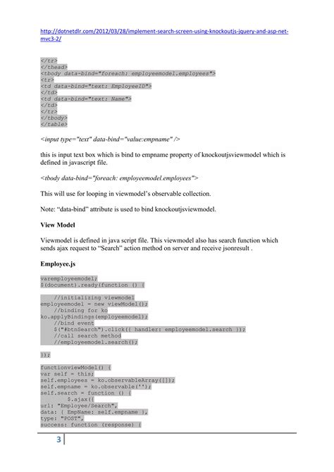 Implement Search Screen Using Knockoutjs PDF