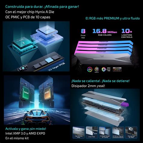 Kit Memoria Ram Rgb Predator Hera Ddr5 6400 Mt S 64gb 2x32gb Non Ecc Xmp 3 0 Y Amd