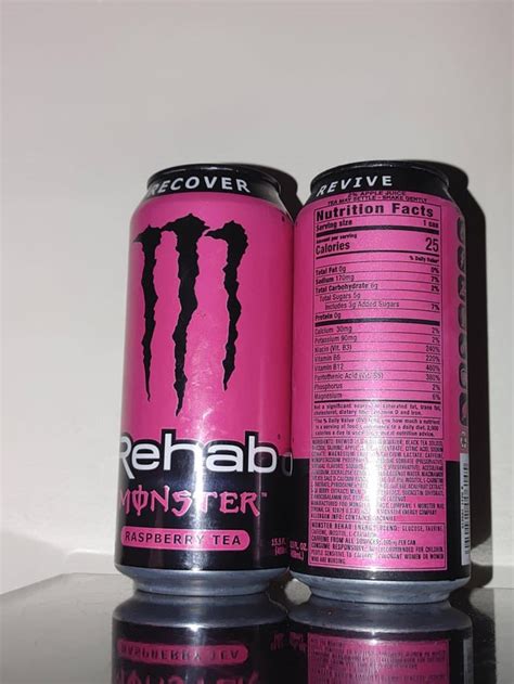 New Monster Rehab Raspberry Tea Label Update Reformulation 15 5oz
