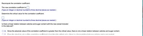 Solved Recompute The Correlation Coefficient The New Chegg