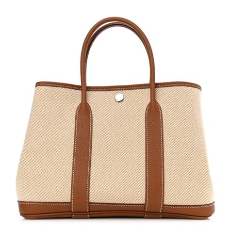 HERMES Toile Negonda Garden Party TPM Gold FASHIONPHILE
