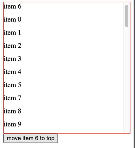 bug moving item in list resets scroll when item has `key` prop · issue
