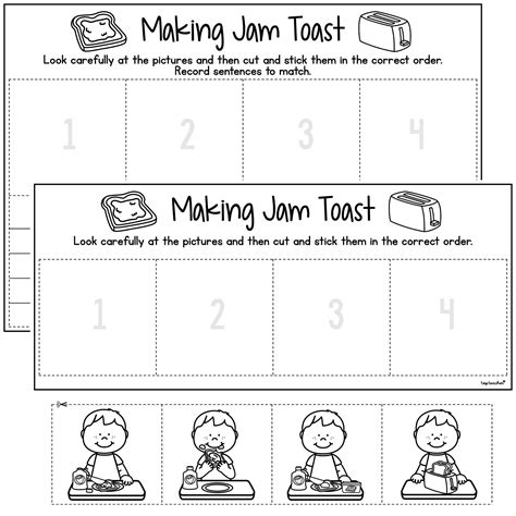 Sequencing Worksheets Making Jam Toast Top Teacher