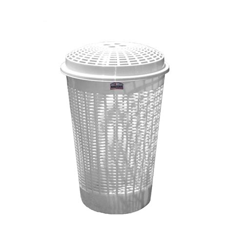CESTO CALADO ALTO REDONDO C TAPA X 68 L BCO COLOMB