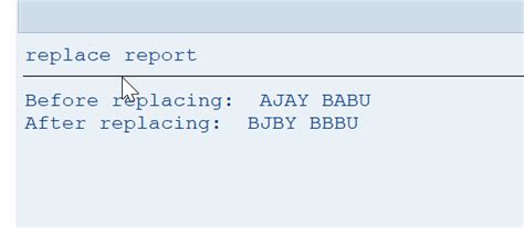 REPLACE In Sap ABAP