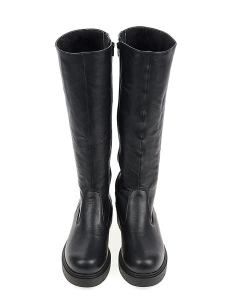 Μαύρες δερμάτινες μπότες Symeonidis Shoes