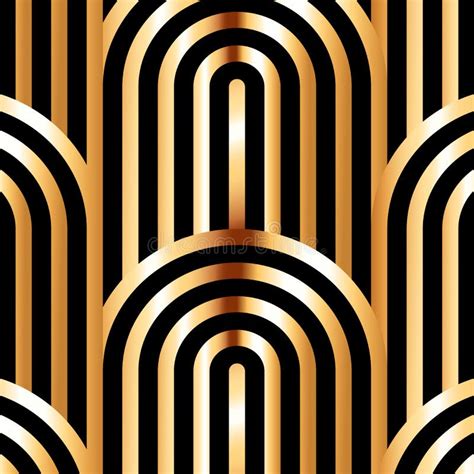 Antique Vector Seamless Gold Art Deco Pattern Stock Vector
