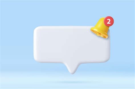 Ícone de notificação 3d vetor premium
