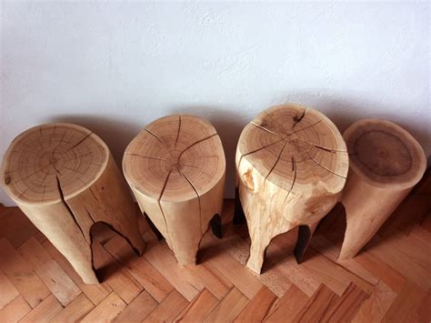 Tree Stump Log Stools Natural Burned Log Stools Farmhouse Furniture