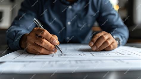 Premium Photo A Man Is Seated At A Table Holding A Pen And Paper