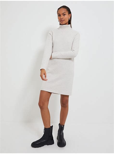 Cream Roll Neck Soft Touch Mini Jumper Dress Women George At Asda