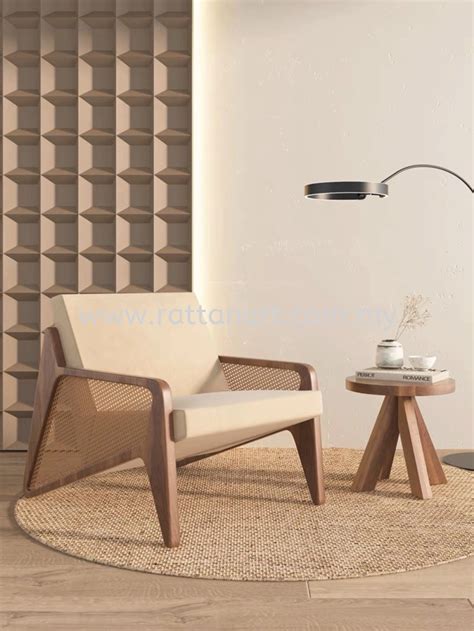 Wooden Lounge Chair With Rattan Netting Malaysia Kuala Lumpur Kl