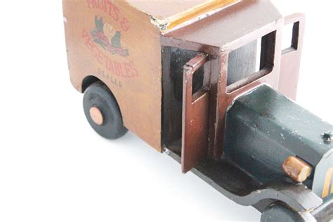 Vintage Wooden Antique Delivery Truck Fruits And Vegetables Etsy