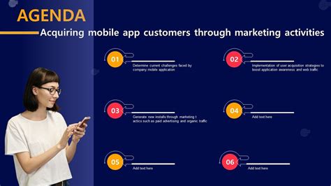 Agenda Acquiring Mobile App Customers Through Marketing Activities Ppt Template