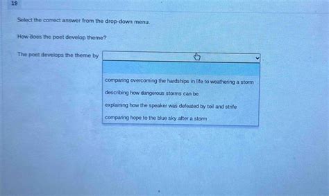 Solved 19 Select The Correct Answer From The Drop Down Menu How Does