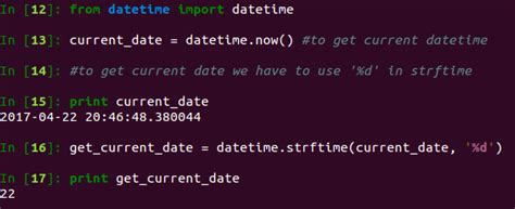 Datetime Getting Current Date Python Code Snippets