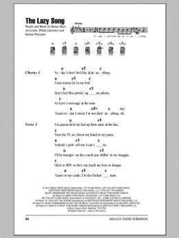 The Lazy Song Ukulele Chords Lyrics Print Sheet Music Now