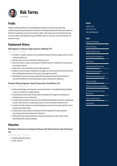 Qa Tester Resume Examples And Templates 2025 ·