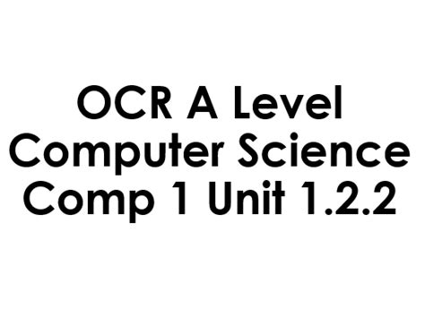 Ocr Alevel Computer Science Comp Unit System Application