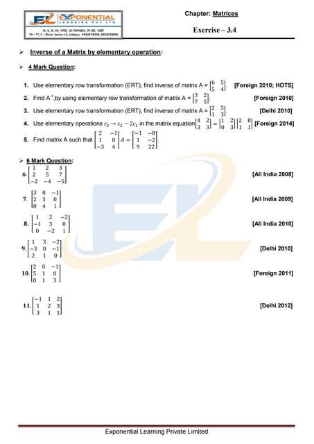 Exercise 34 Previous Year Questions Pdf