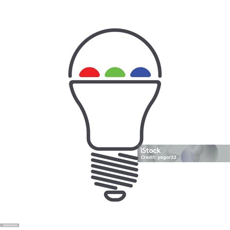 Rgb Led 전구입니다 Rgb Led 램프입니다 벡터 아이콘 0명에 대한 스톡 벡터 아트 및 기타 이미지 0명 Led