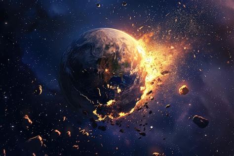 Asteroid Threat Earths Close Encounter Premium Ai Generated Image