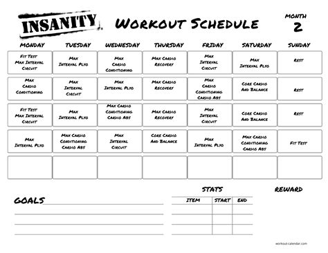 Insanity Workout Schedule Free To Learn