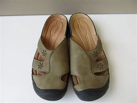 Keen Women Shoes Clogs Mules 8 Olive Leather Keen Mules Casual
