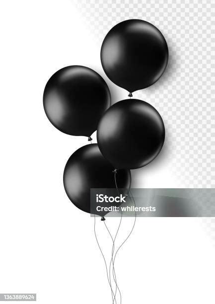 투명 한 배경에 격리 된 현실적인 검은 색 3d 풍선 생일 파티를위한 풍선 기념일 축하 결혼식 축제 시즌 장식 헬륨 벡터 라운드