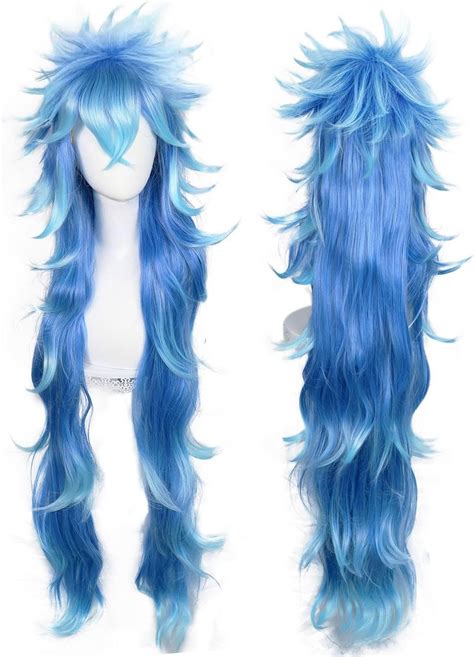 Anogol Hair Cap Long Silver Wig With Braid Synthetic Wig