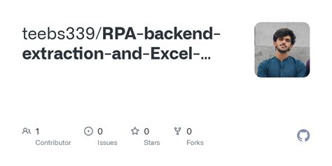 GitHub Teebs339 RPA Backend Extraction And Excel Manipulation
