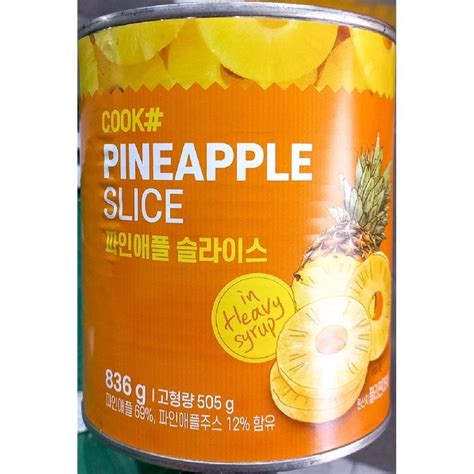 쿡샵 파인애플캔 슬라이스 836g X6 파인애플슬라이스캔 파인애플슬라이스 파인애플 파인애플 홈플러스 택배배송