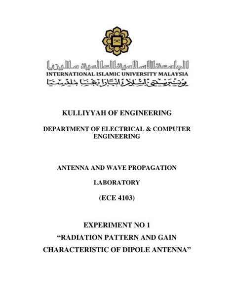 Radiation Pattern And Gain Characteristic Of Dipole Antenna