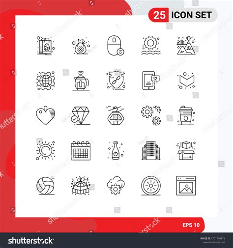 Mobile Interface Line Set 25 Pictograms Stock Vector Royalty Free 1701409873 Shutterstock