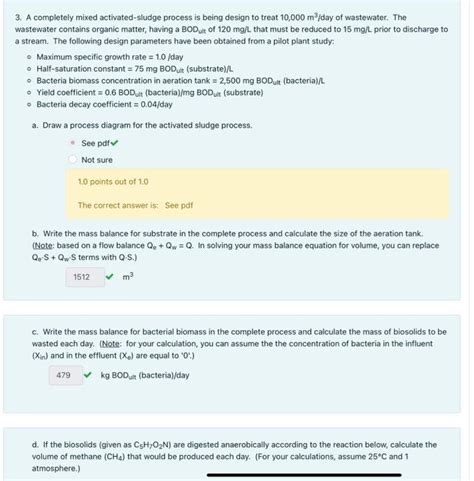 Solved A Completely Mixed Activated Sludge Process Is Chegg