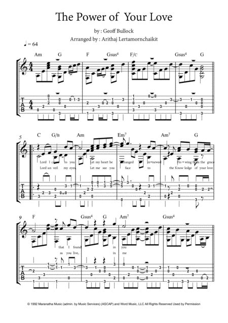 The Power Of Your Love By Geoff Bullock Guitar Tablature Digital