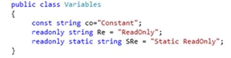 Difference Between Const Readonly And Static Readonly In C